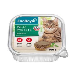 ZooRoyal Wildpastete auf Aspik Katzen-Nassfutter ohne Getreidezusatz 16x100g