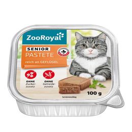 ZooRoyal Senior-Pastete reich an Gefl&uuml;gel Katzen-Nassfutter ohne Getreidezusatz 16x100g