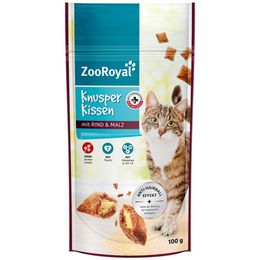 ZooRoyal Knusperkissen mit Rind & Malz Katzensnacks Anti-Hairball-Effekt 100 g