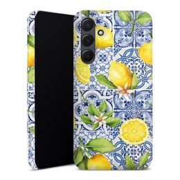 DeinDesign Galaxy A35 5G Handy Premium Case Smartphone Handyh&uuml;lle Schutzh&uuml;lle gl&auml;nzend Muster Greece Lemon Premium Case