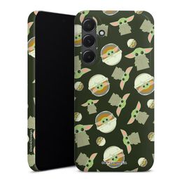 DeinDesign Galaxy A35 5G Handy Premium Case Smartphone Handyh&uuml;lle Schutzh&uuml;lle gl&auml;nzend Official Licensed Product Star Wars Muster Baby Yoda Premium Case