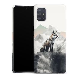 DeinDesign Galaxy A51 Handy Premium Case Smartphone Handyh&uuml;lle Schutzh&uuml;lle gl&auml;nzend Nature Mountain Fox Premium Case