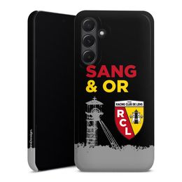 DeinDesign Galaxy A35 5G Handy Premium Case Smartphone Handyh&uuml;lle Schutzh&uuml;lle gl&auml;nzend Racing Club De Lens Official Licensed Product Rcl Premium Case