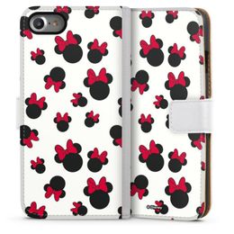 DeinDesign iPhone SE (2022) Handy Klapph&uuml;lle Handyh&uuml;lle aus Kunst Leder wei&szlig; Flip Case Official Licensed Product Disney Minnie Mouse Sideflip mit Lasche