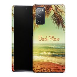 DeinDesign Galaxy S20 FE Handy Premium Case Smartphone Handyh&uuml;lle Schutzh&uuml;lle gl&auml;nzend Palm Tree Urlaub Beach Premium Case