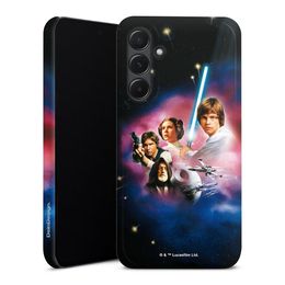 DeinDesign Galaxy A35 5G Handy Premium Case Smartphone Handyh&uuml;lle Schutzh&uuml;lle gl&auml;nzend Star Wars Lightsaber Merchandise Premium Case