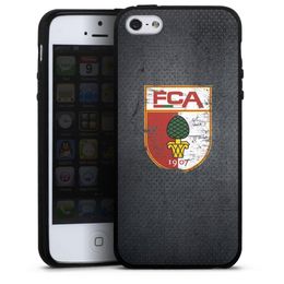 DeinDesign iPhone SE (2016-2019) Handy Silikon H&uuml;lle Case schwarz Handyh&uuml;lle Logo Fc Augsburg Official Licensed Product