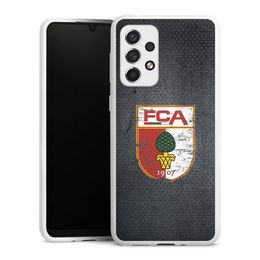 DeinDesign Galaxy A33 5G Handy Silikon H&uuml;lle Case wei&szlig; Handyh&uuml;lle Logo Fc Augsburg Official Licensed Product Silikon Case