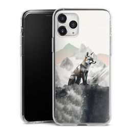 DeinDesign iPhone 11 Pro Max Handy Silikon H&uuml;lle Case transparent Handyh&uuml;lle Nature Mountain Fox Silikon Case