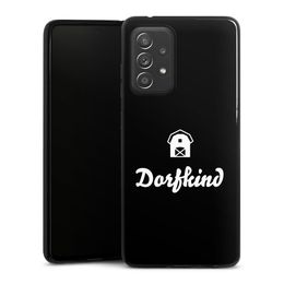 DeinDesign Galaxy A52s 5G Handy Slim Case extra d&uuml;nn Silikon Handyh&uuml;lle schwarz H&uuml;lle Statement Dorfkind Life Silikon Slim Case