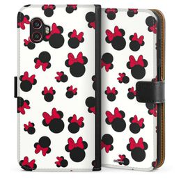 DeinDesign Galaxy XCover 6 Pro Handy Klapph&uuml;lle Handyh&uuml;lle aus Kunst Leder schwarz Flip Case Official Licensed Product Disney Minnie Mouse Sideflip mit langer 