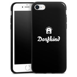 DeinDesign iPhone SE (2020) Handy Slim Case extra d&uuml;nn Silikon Handyh&uuml;lle schwarz H&uuml;lle Dorfkind Life Statement Silikon Slim Case