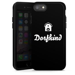 DeinDesign iPhone SE (2022) Handy Panzer Handyh&uuml;lle robuste Outdoor H&uuml;lle Schutzh&uuml;lle gl&auml;nzend Dorfkind Life Statement Tough Case