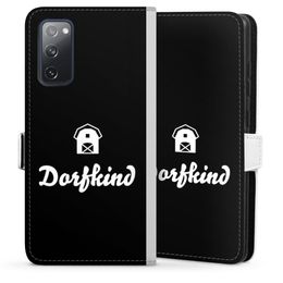 DeinDesign Galaxy S20 FE 5G Handy Klapph&uuml;lle Handyh&uuml;lle aus Kunst Leder wei&szlig; Flip Case Dorfkind Life Statement Sideflip mit Lasche