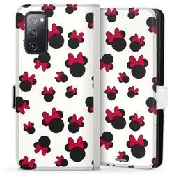 DeinDesign Galaxy S20 FE 5G Handy Klapph&uuml;lle Handyh&uuml;lle aus Kunst Leder wei&szlig; Flip Case Official Licensed Product Disney Minnie Mouse Sideflip mit Lasche
