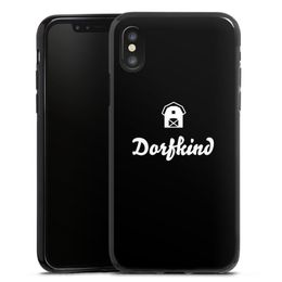 DeinDesign iPhone X Handy Silikon H&uuml;lle Case schwarz Handyh&uuml;lle Statement Dorfkind Life