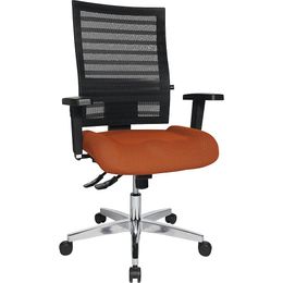 Topstar Operator-Drehstuhl, Gestell Aluminium, Polster-R&uuml;ckenlehne, Bezug blau