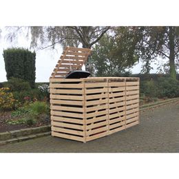 Promadino M&uuml;lltonnenbox 'Vario V' naturfarben 92 x 122 x 219 cm