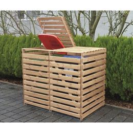 Promadino M&uuml;lltonnenbox 'Vario V' naturfarben 148 x 92 x 122 cm
