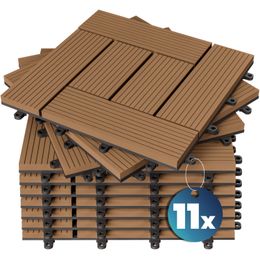 Casaria WPC Fliesen 11er-Set Mosaik Terrakotta - 30x30cm