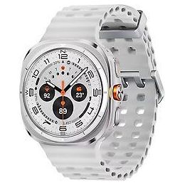 Samsung Galaxy Watch Ultra 47 mm Titangeh&auml;use titanium white am Marine Band white [Wi-Fi + 4G]
