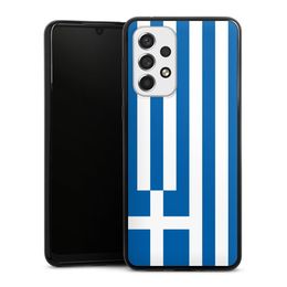 DeinDesign Galaxy A33 5G Handy Slim Case extra d&uuml;nn Silikon Handyh&uuml;lle schwarz H&uuml;lle Flag Greece Silikon Slim Case
