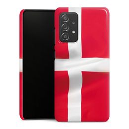 DeinDesign Galaxy A52s 5G Handy Premium Case Smartphone Handyh&uuml;lle Schutzh&uuml;lle gl&auml;nzend Denmark Flag Premium Case