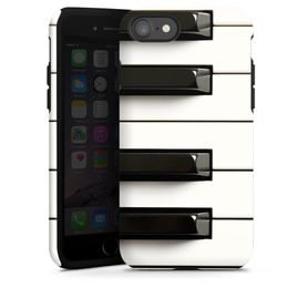DeinDesign iPhone SE (2020) Handy Panzer Handyh&uuml;lle robuste Outdoor H&uuml;lle Schutzh&uuml;lle matt Piano Music Klavier Tough Case