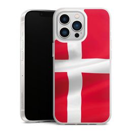 DeinDesign iPhone 13 Pro Handy Silikon H&uuml;lle Case transparent Handyh&uuml;lle Denmark Flag Silikon Case