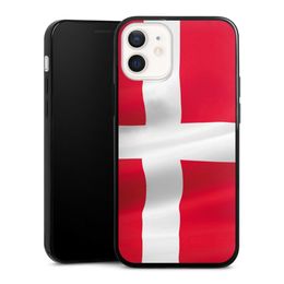 DeinDesign iPhone 12 mini Handy Slim Case extra d&uuml;nn Silikon Handyh&uuml;lle schwarz H&uuml;lle Denmark Flag Silikon Slim Case