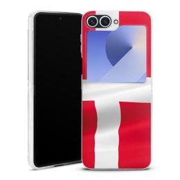 DeinDesign Galaxy Z Flip 7 FE Handy Hard Case Schutzh&uuml;lle transparent Smartphone Handy H&uuml;lle Denmark Flag Hard Case