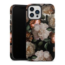 DeinDesign iPhone 13 Pro Max Handy Panzer Handyh&uuml;lle robuste Outdoor H&uuml;lle Schutzh&uuml;lle matt Wallpaper Rose Flower Tough Case