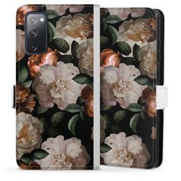 DeinDesign Galaxy S20 FE Handy Klapph&uuml;lle Handyh&uuml;lle aus Kunst Leder wei&szlig; Flip Case Wallpaper Rose Flower Sideflip mit Lasche