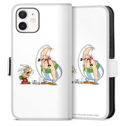 DeinDesign iPhone 12 Handy Klapph&uuml;lle Handyh&uuml;lle aus Kunst Leder wei&szlig; Flip Case Obelix Official Licensed Product Asterix Sideflip mit Lasche
