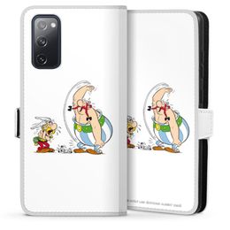 DeinDesign Galaxy S20 FE 5G Handy Klapph&uuml;lle Handyh&uuml;lle aus Kunst Leder wei&szlig; Flip Case Obelix Official Licensed Product Asterix Sideflip mit Lasche