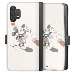 DeinDesign Galaxy A32 4G Handy Klapph&uuml;lle Handyh&uuml;lle aus Kunst Leder schwarz Flip Case Official Licensed Product Disney Mickey Mouse Sideflip mit Lasche
