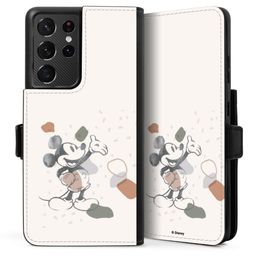 DeinDesign Galaxy S21 Ultra 5G Handy Klapph&uuml;lle Handyh&uuml;lle aus Kunst Leder schwarz Flip Case Official Licensed Product Disney Mickey Mouse Sideflip mit Lasche