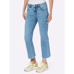 Heine Damen Push-up-Jeans, Blau, Gr. 48, Bootcut, Material: Baumwolle