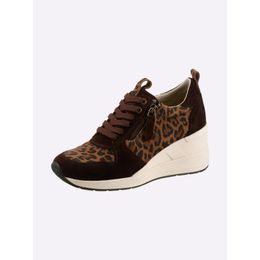 Heine Damen Sneaker, Braun, Gr. 36, Sneakers & Schn&uuml;rer, Material: Rindsleder