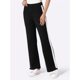 Heine Damen Strickhose, Schwarz, Gr. 44, Gerade Hosen, Material: Viskose