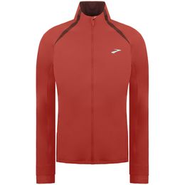 Brooks Fushion Damen Dunkelrote Hybrid-Laufjacke