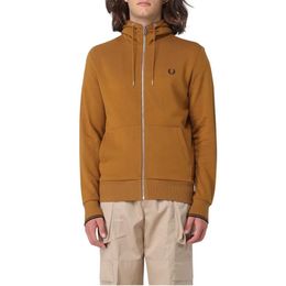 Fred Perry - Hoodie mit durchgehendem Rei&szlig;verschluss f&uuml;r Herren (Dunkel Karamell)