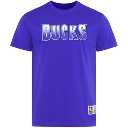 Mitchell & Ness Mitchell & Ness NBA Milwaukee Bucks Origins Herren Blau T-Shirt