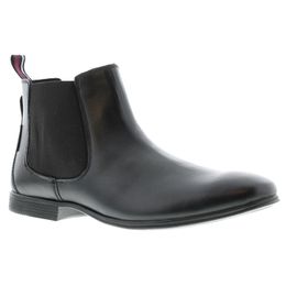 Ben Sherman Lombard-Leder Herren Desert Boots schwarz