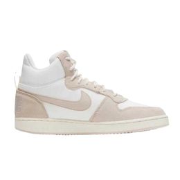Nike - "Court Borough Premium" Sneaker f&uuml;r Damen, Leder, Kn&ouml;chelhoch (Wei&szlig;/Beige)