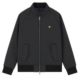 Lyle & Scott Tiefschwarze Softshell-Jacke mit Lyle & Scott-Markenemblem