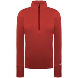 Brooks Dash 1/2 Zip Damen Dunkelrotes Lauftop