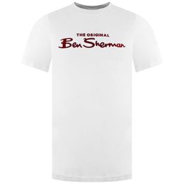 Ben Sherman Logo Herren Wei&szlig;es T-Shirt