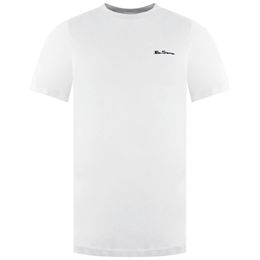 Ben Sherman Kleines Logo Herren Wei&szlig;es T-Shirt
