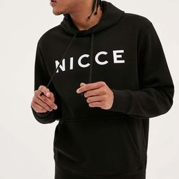 Nicce Herren Kapuzenpullover mit Original-Logo, Schwarz
